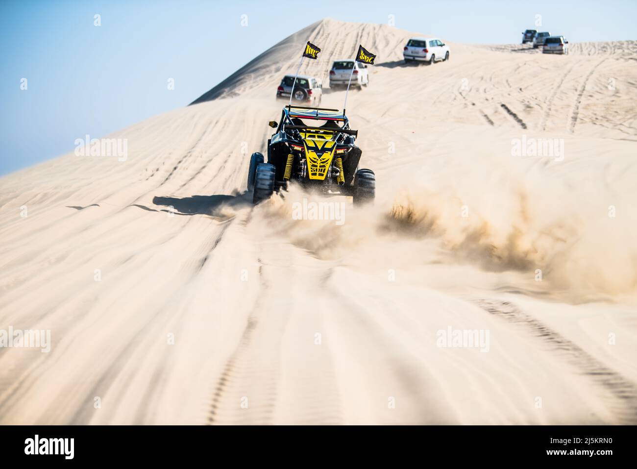 Doha, Qatar- April 22,2022: Off road buggy car in the sand dunes of the ...