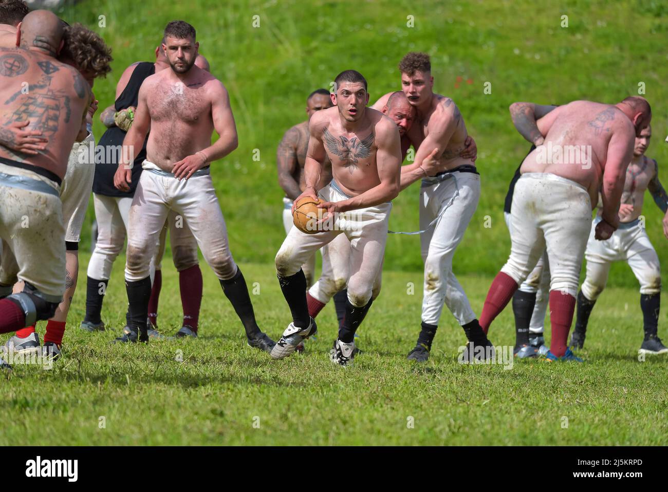 Harpastum historical football match during celebration of Rome's ...