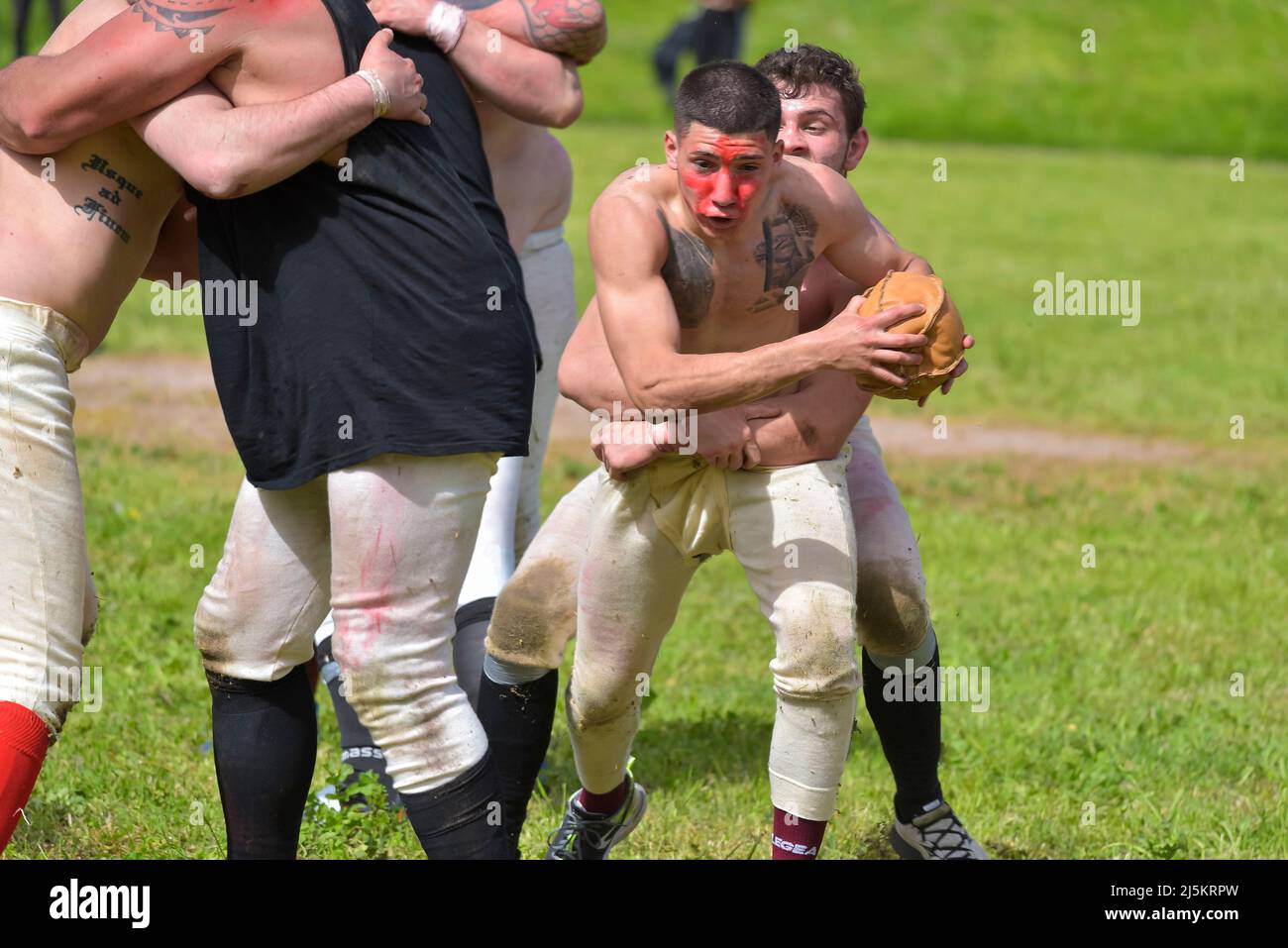 Harpastum historical football match during celebration of Rome's ...