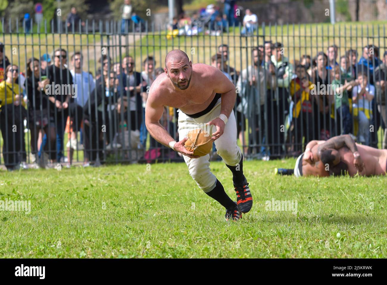 Harpastum historical football match during celebration of Rome's ...