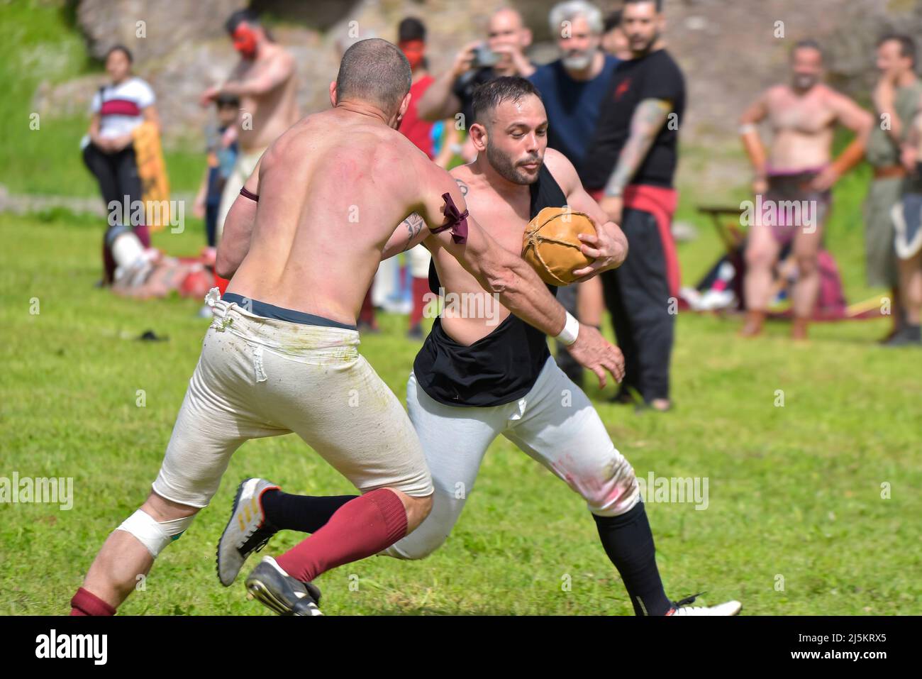 Harpastum historical football match during celebration of Rome's ...
