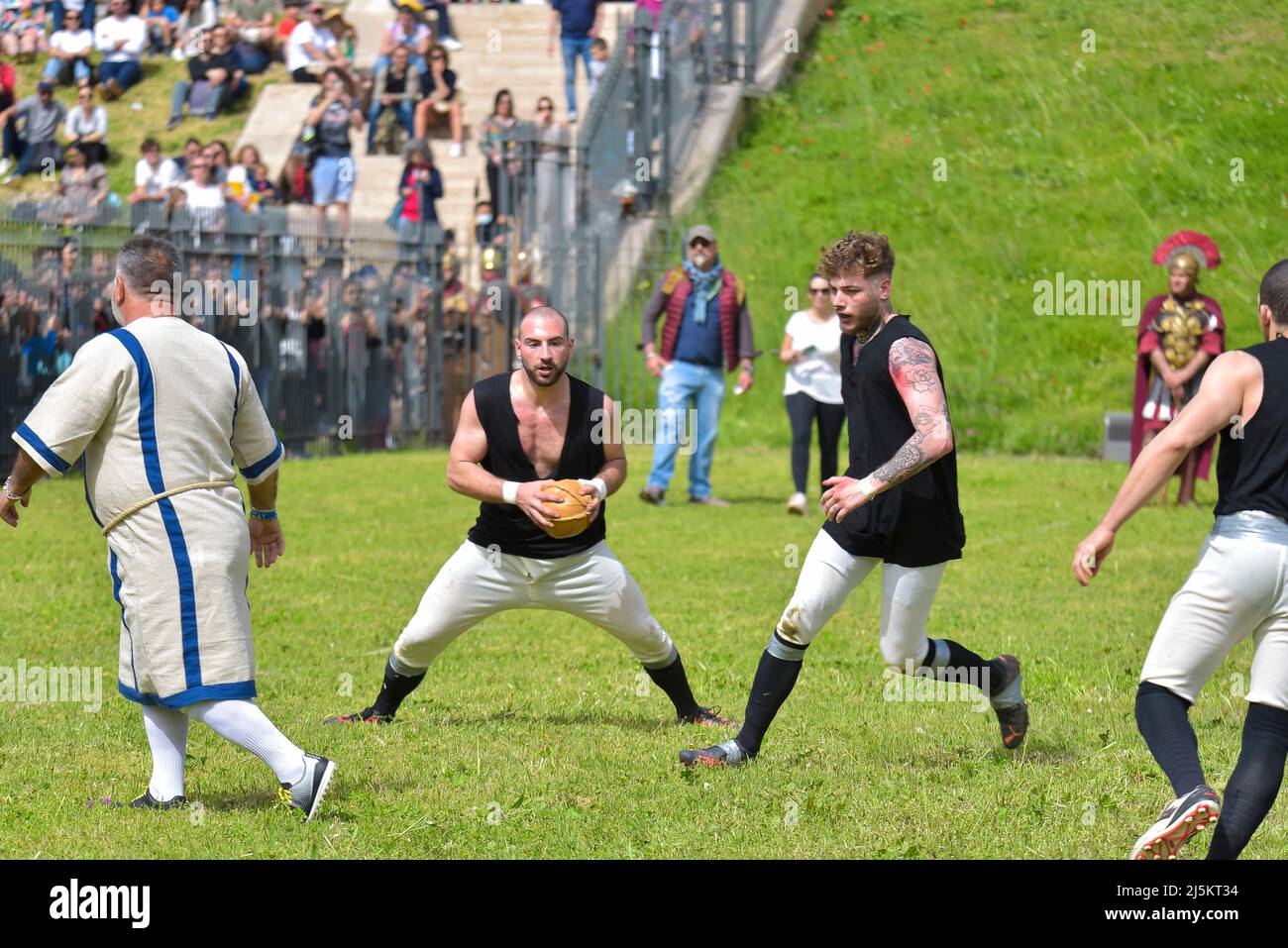 Harpastum historical football match during celebration of Rome's ...