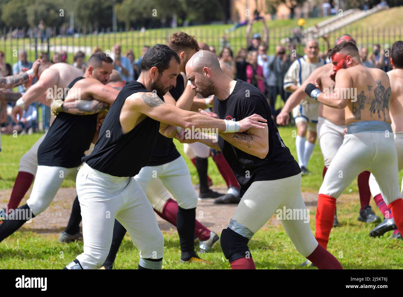 Harpastum historical football match during celebration of Rome's ...