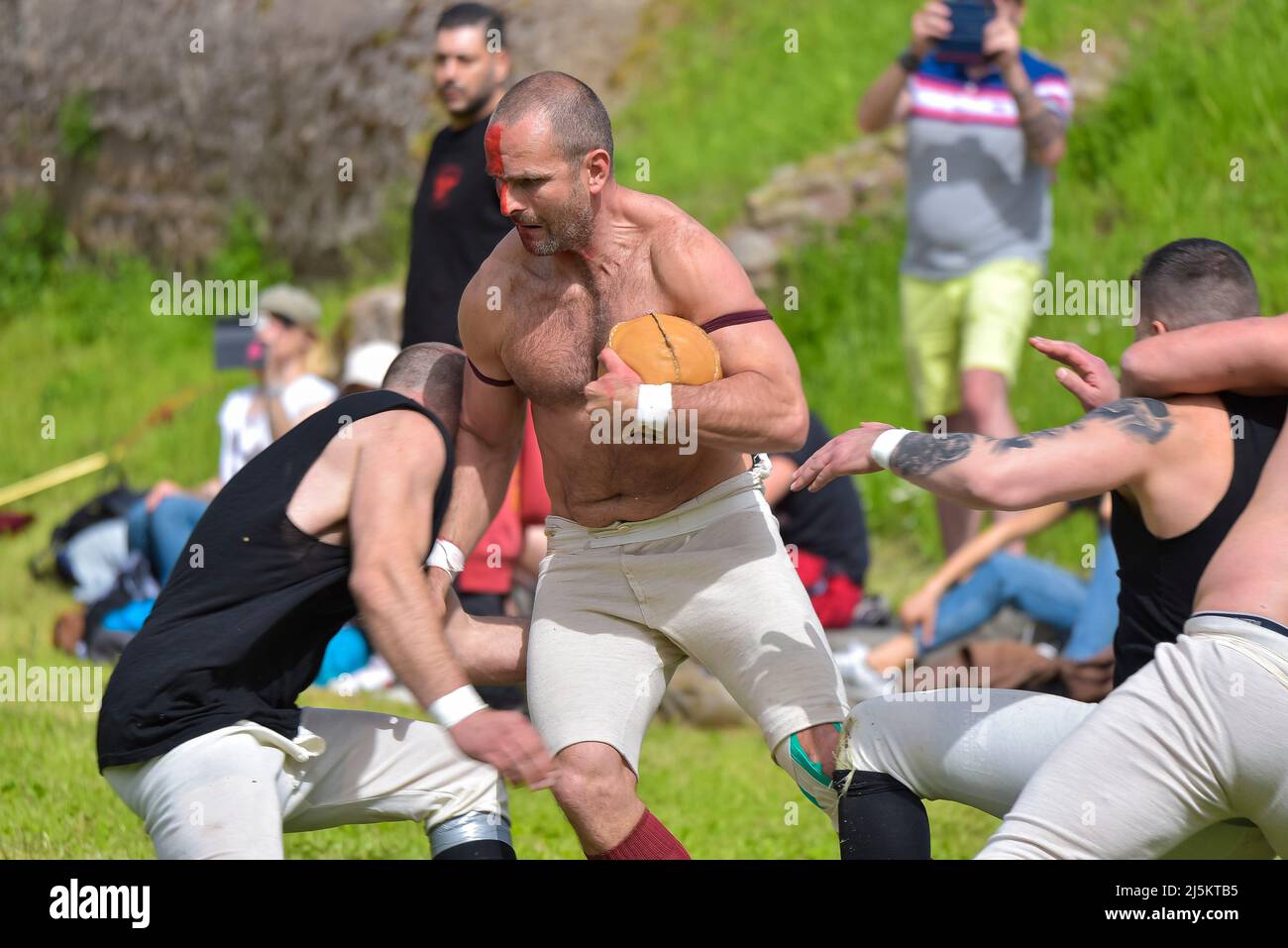 Harpastum historical football match during celebration of Rome's ...