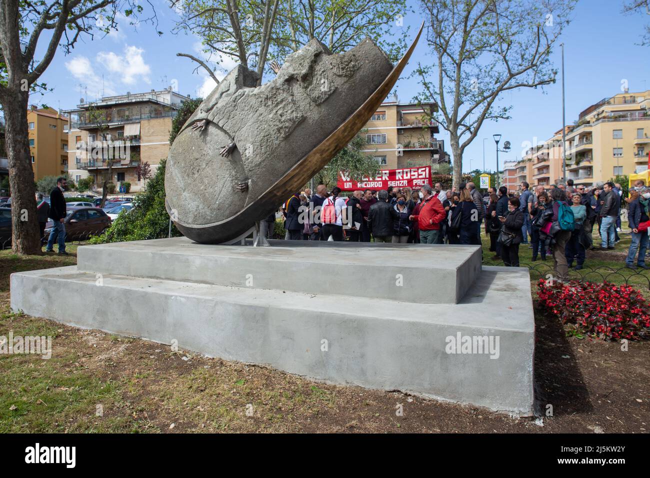 Rome, Italy. 24th Apr, 2022. Presentation in Rome of new monument ...