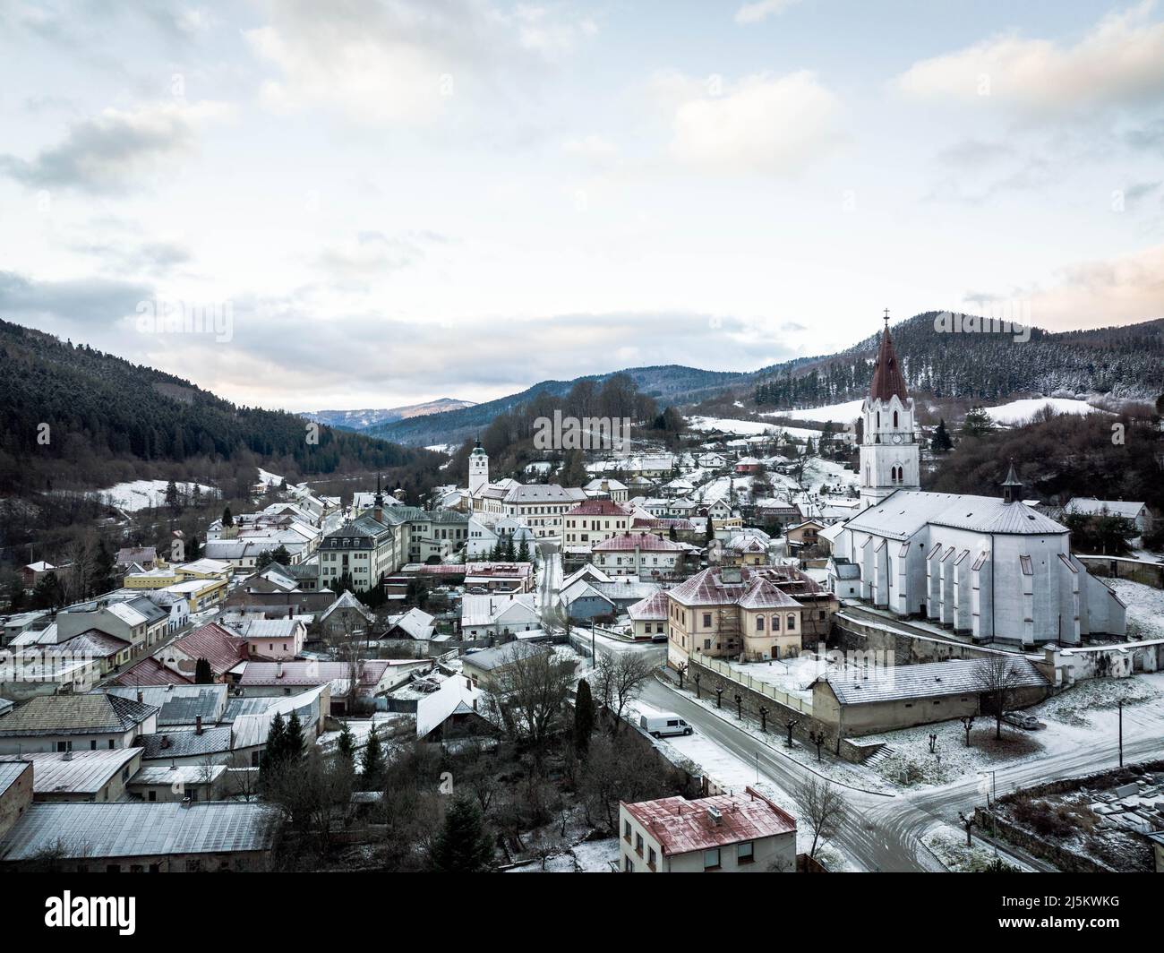 Aerial view of the town of Gelnica in Slovakia Stock Photo - Alamy