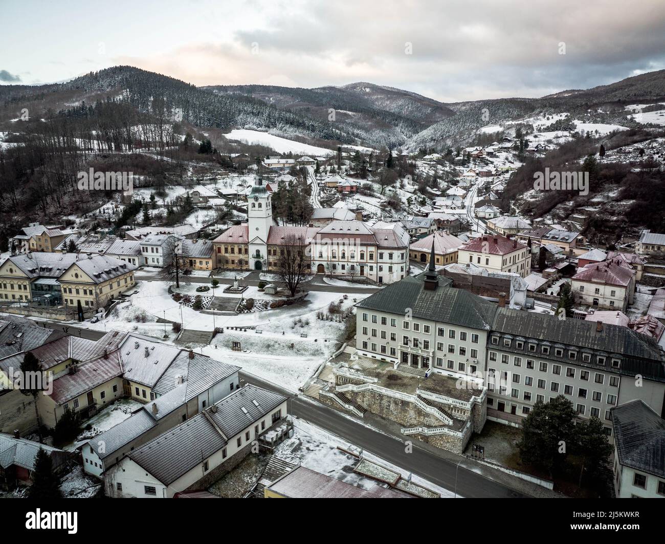 Aerial view of the town of Gelnica in Slovakia Stock Photo - Alamy