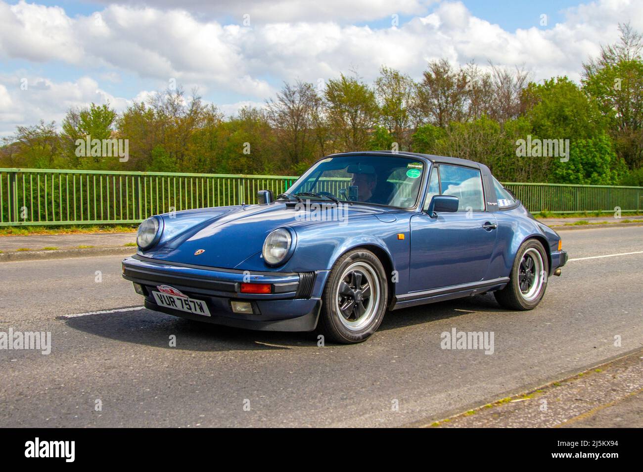 1980 80s eighties blue Porsche 911 2993cc petrol cabriolet; compact ...