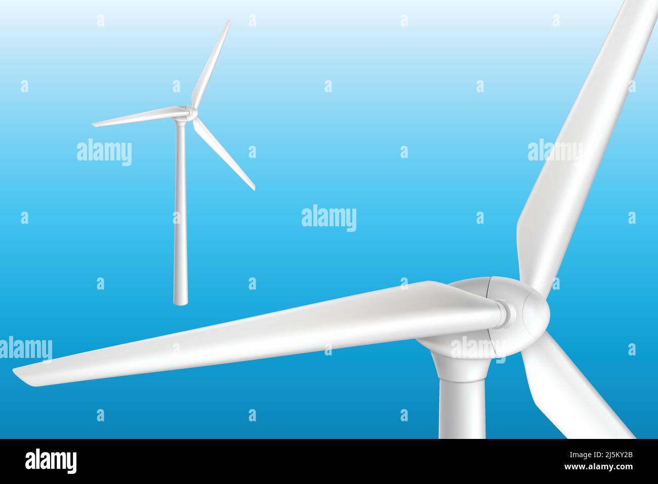 Wind turbine on tower realistic vector isolated illustration. Effective ...