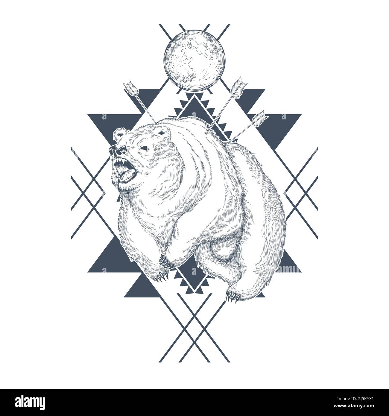 Wounded bear Stock Vector Images - Alamy