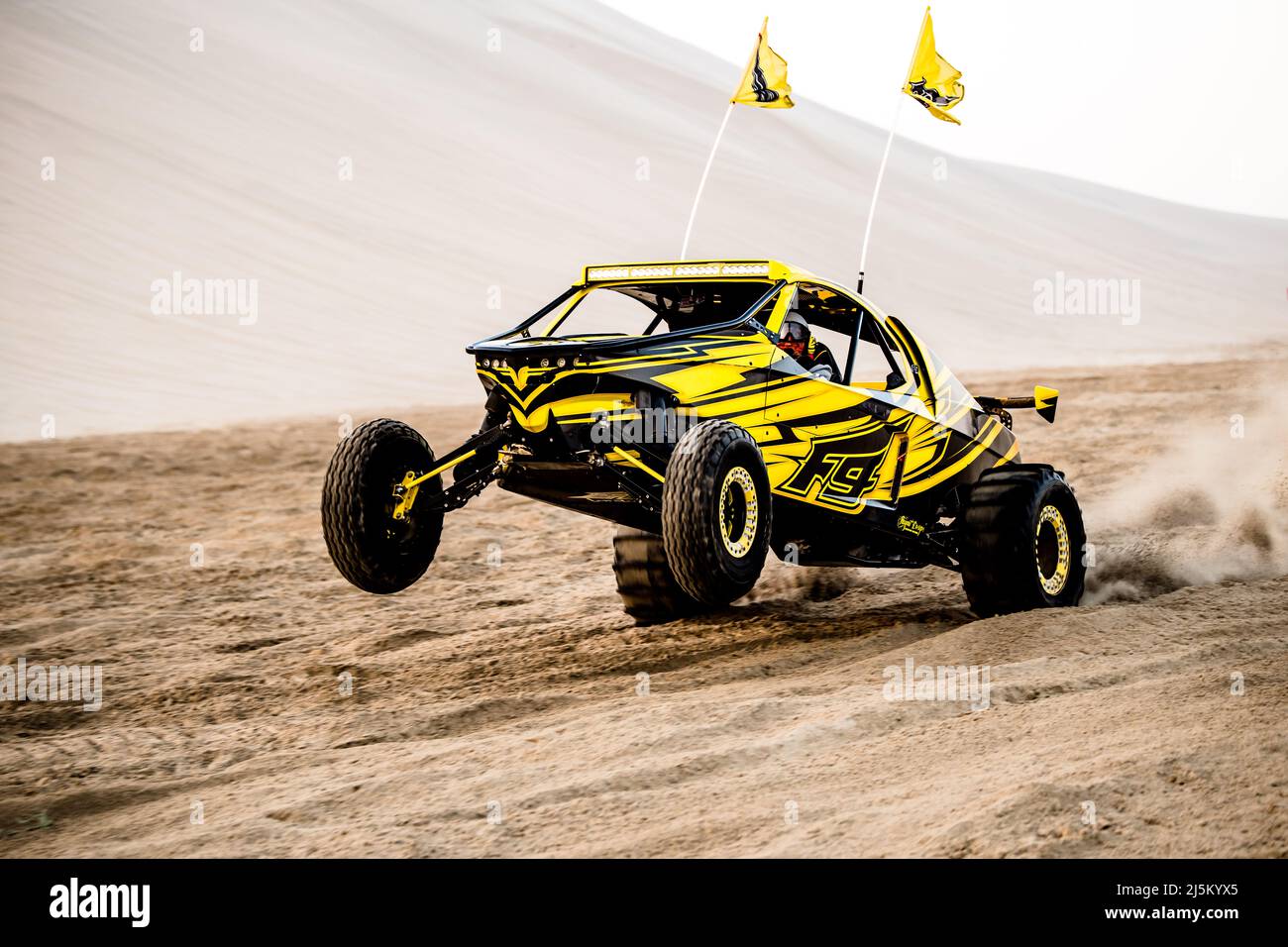 Doha, Qatar- April 22,2022: Off road buggy car in the sand dunes of the ...