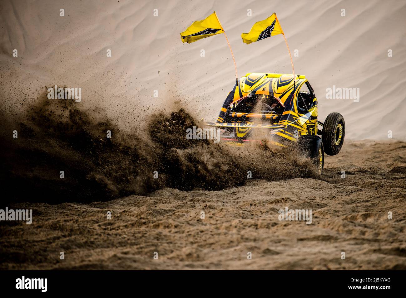 Doha, Qatar- April 22,2022: Off road buggy car in the sand dunes of the ...