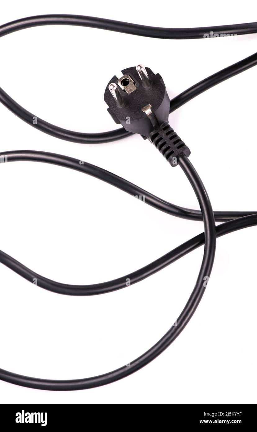 Electrical power cable. Object is isolated on white background without ...