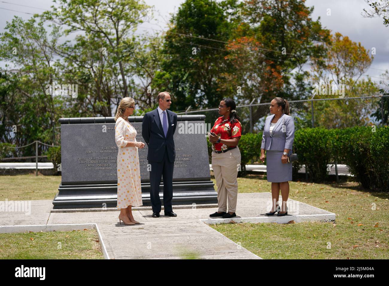 The Earl and the Countess of Wessex during their visit to Morne Fortune ...