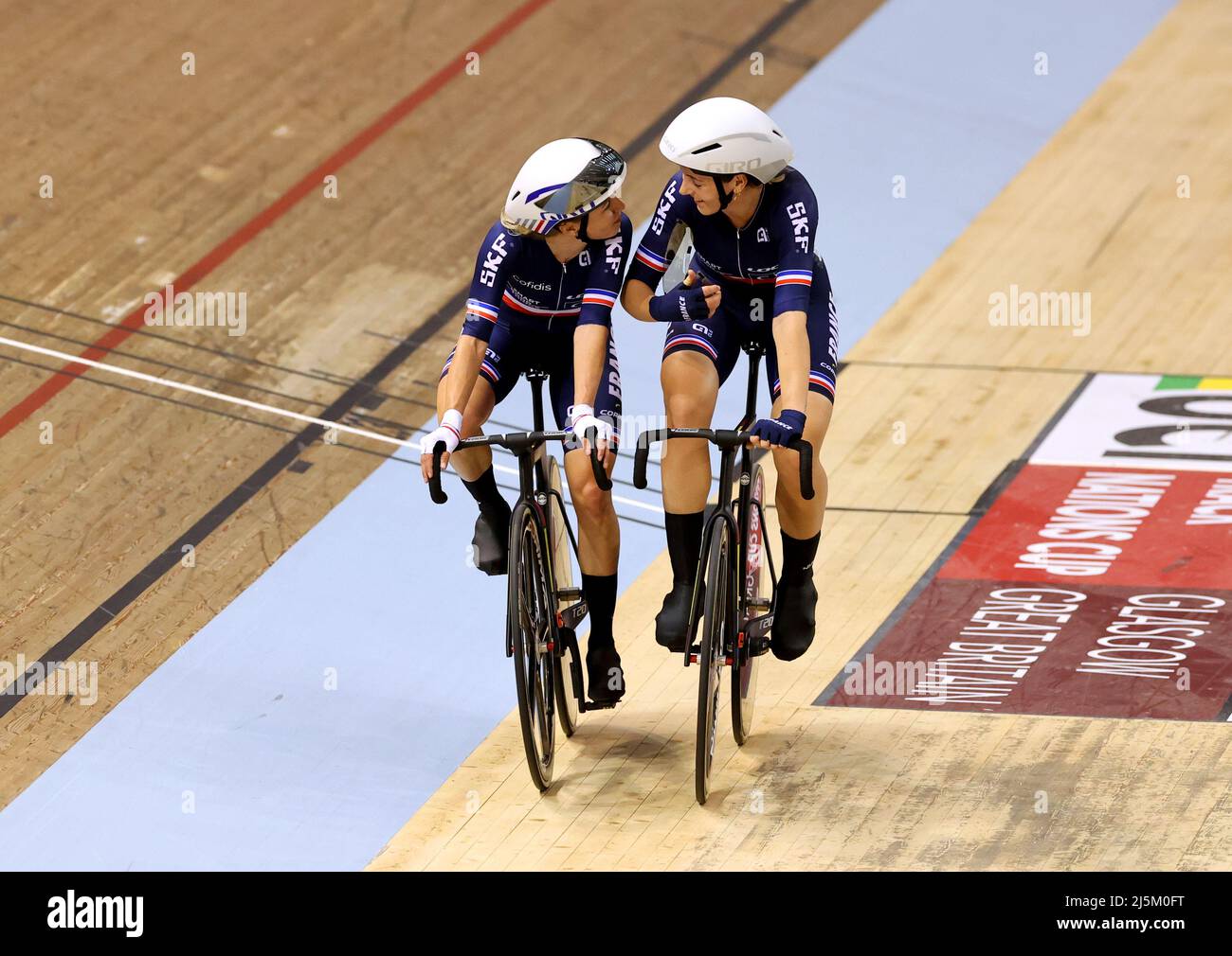 France's Marion Borras and Valentine Fortin after winning the Women's ...