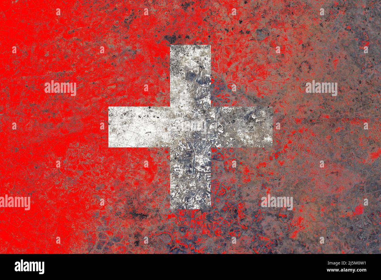 Switzerland flag on a damaged old concrete wall surface Stock Photo - Alamy