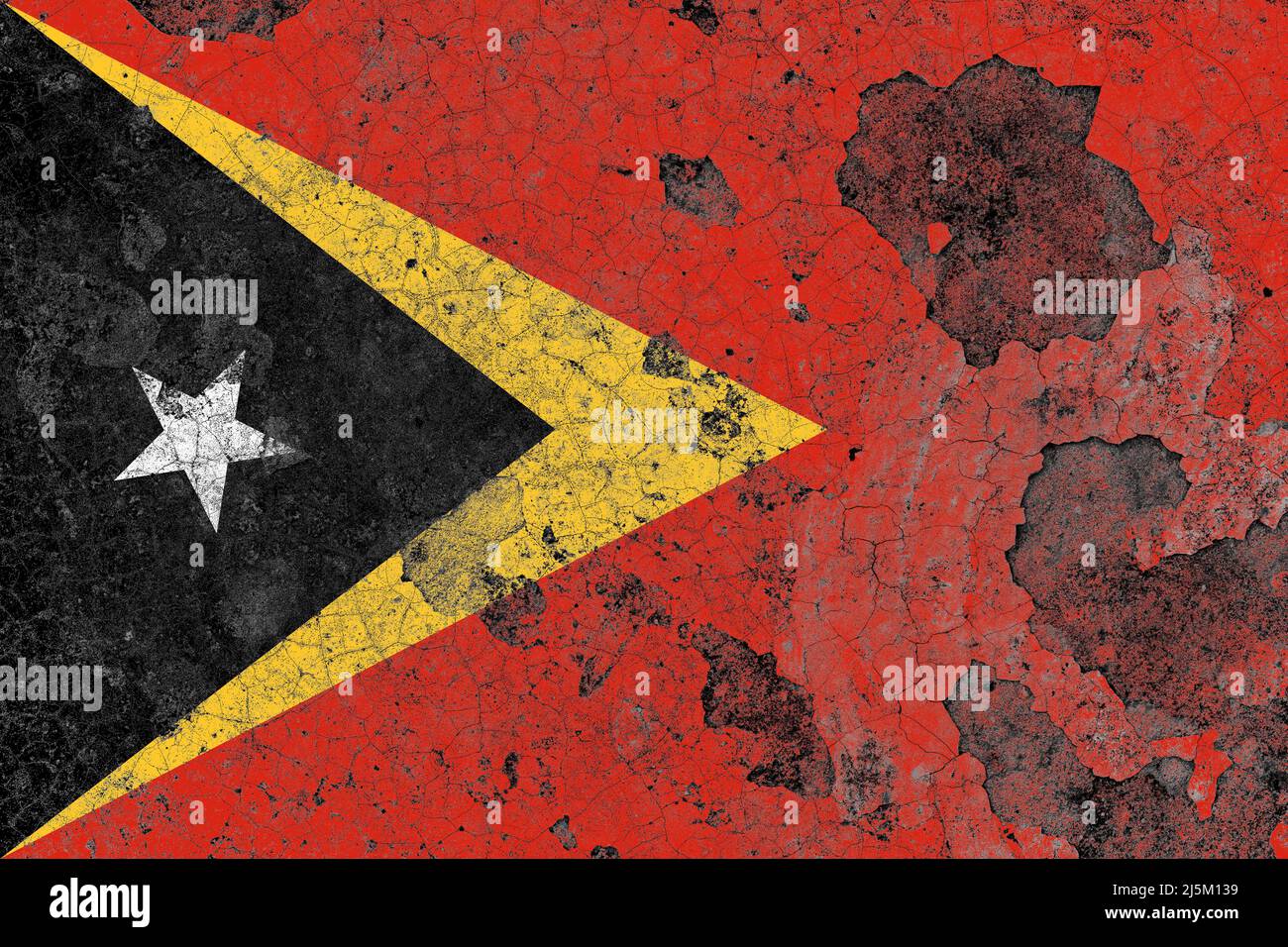 East timor flag on a damaged old concrete wall surface Stock Photo - Alamy