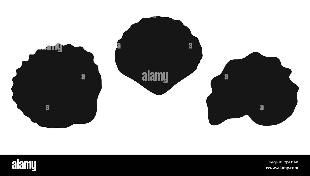 Set black shell or conch sign icon on white background. Vector clipart ...