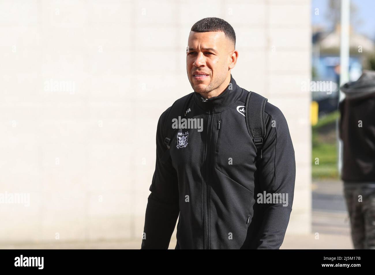 Carlos Tuimavave #3 of Hull FC arrives at the MKM Stadium] Stock Photo ...
