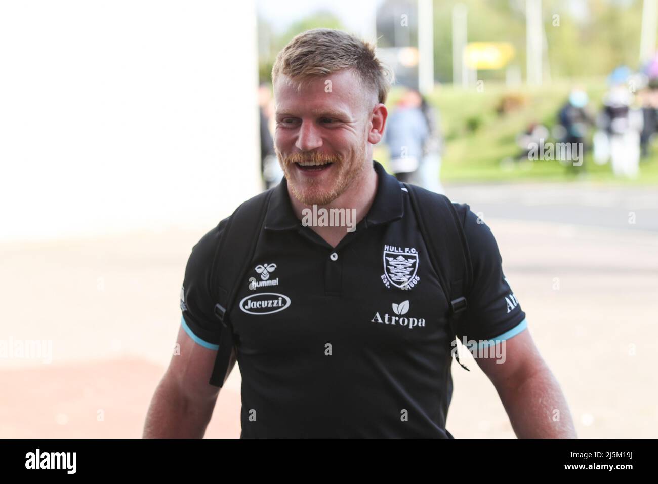 Brad Fash #17 of Hull FC arrives at the MKM Stadium Stock Photo - Alamy