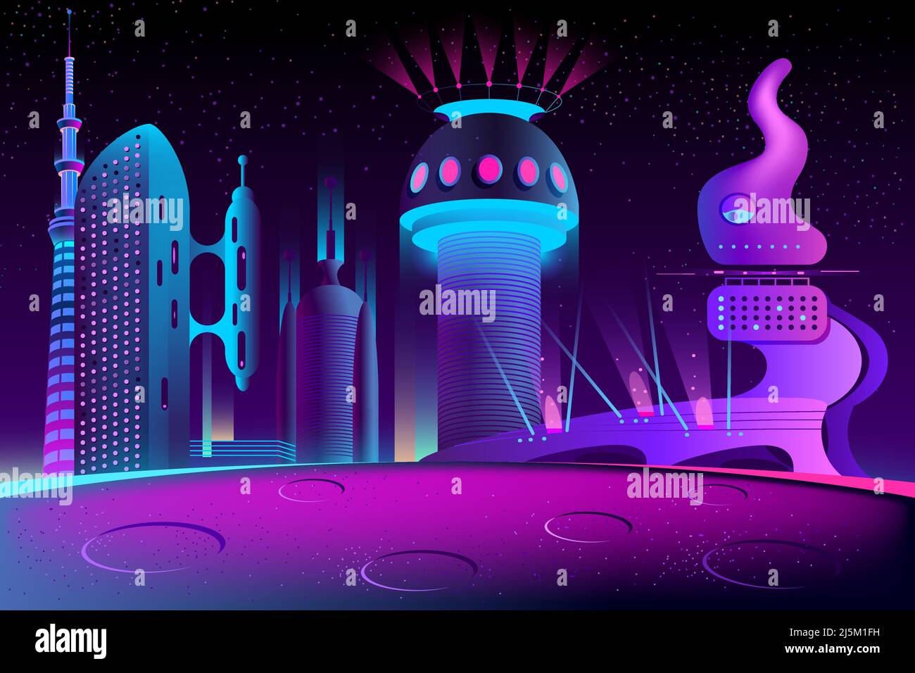 Fantasy world with skyscrapers Stock Vector Images - Alamy