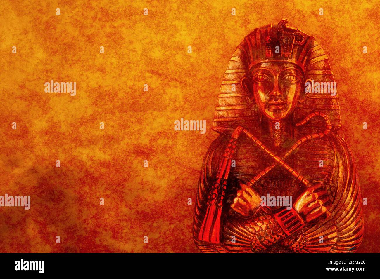 pharaoh statue with grunge orange texture Stock Photo - Alamy