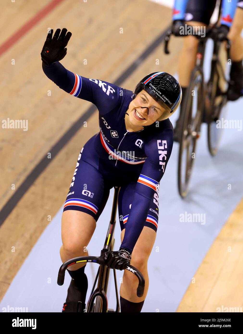 France's Mathilde Gros celebrates after winning gold in the Women's ...