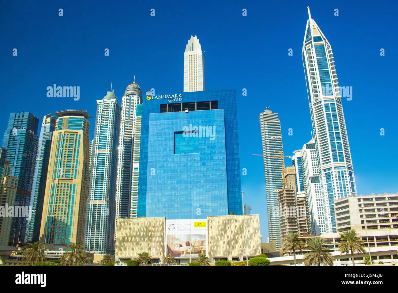 Modern buildings of Dubai Marina. The district is packed with ...