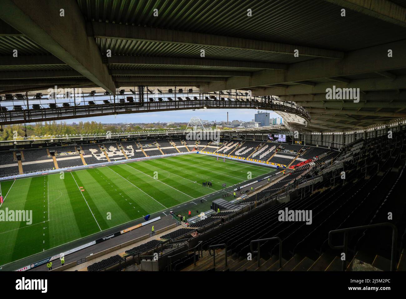 General view inside theThe MKM Stadium from the West Stand Upper ahead ...