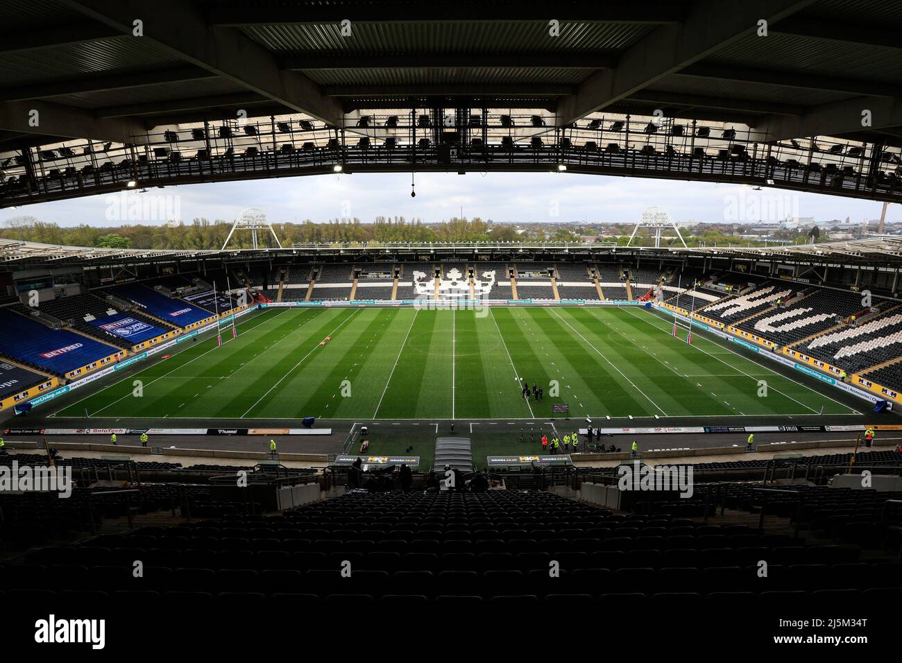 General view inside theThe MKM Stadium from the West Stand Upper ahead ...