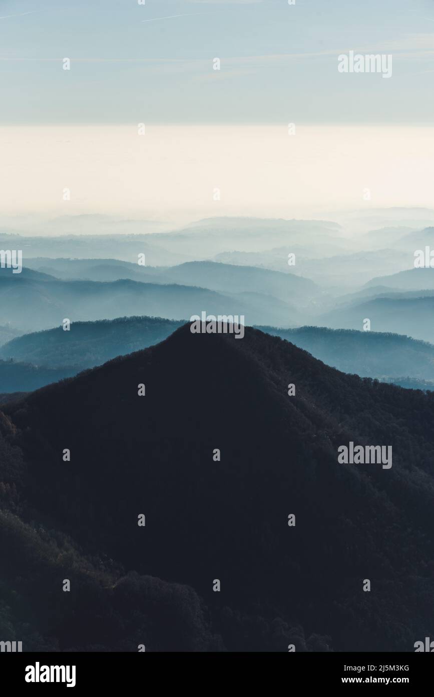Aerial view misty foggy landscape hi-res stock photography and images ...
