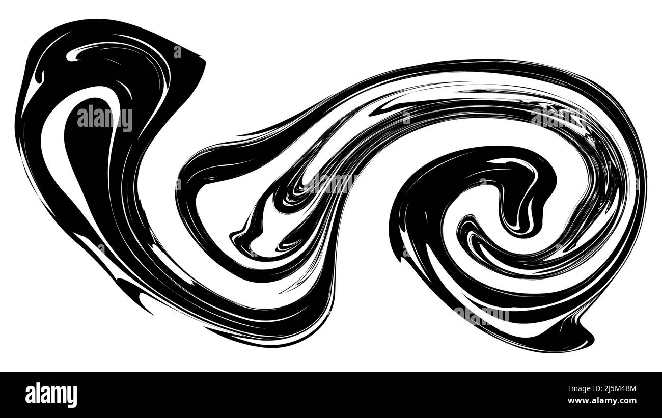 Black liquid texture. Vector abstract fluid shape on white background ...