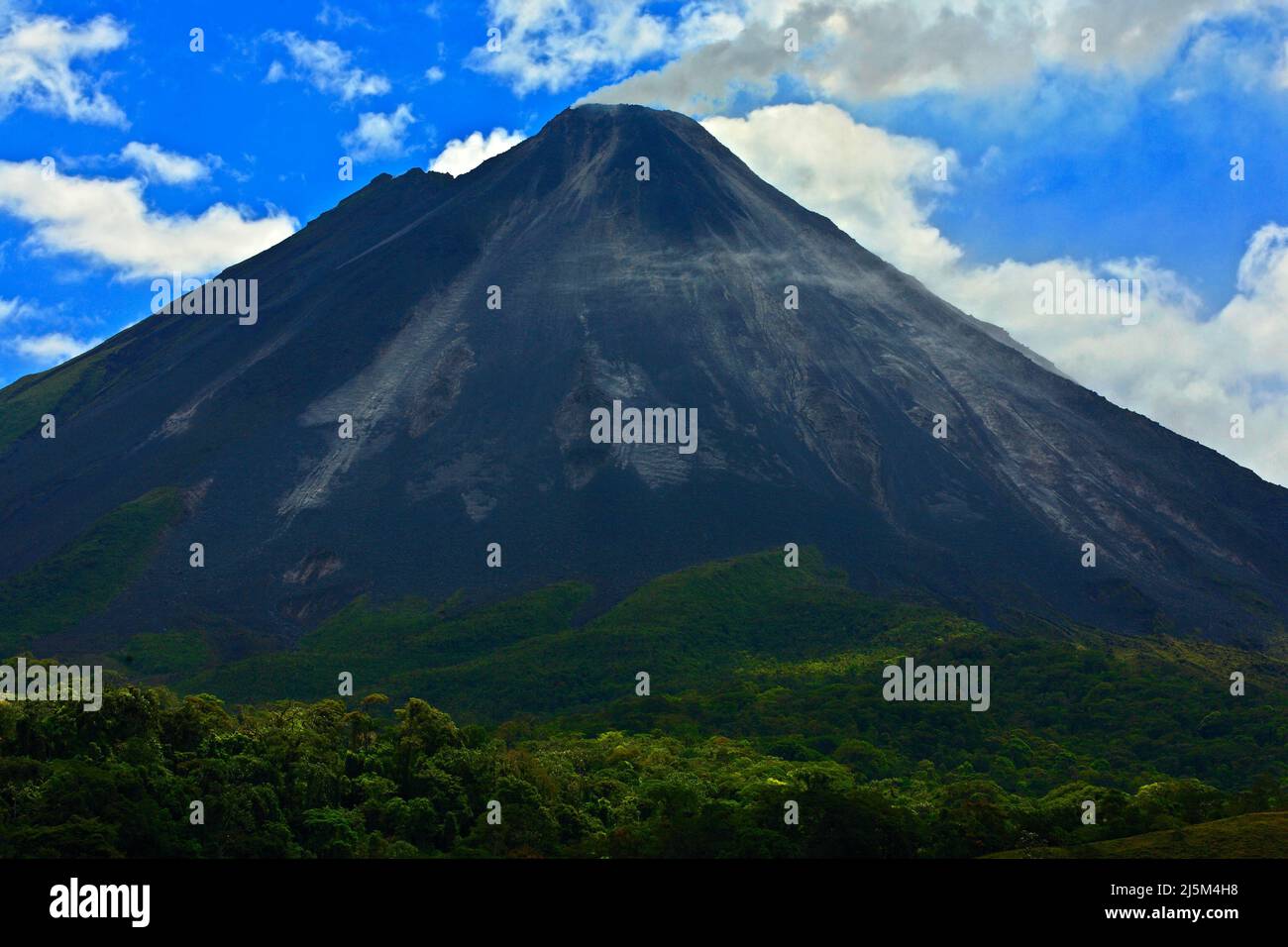 Arenal Volcano in Costa Rica. Volcano with exhalation and ash ...