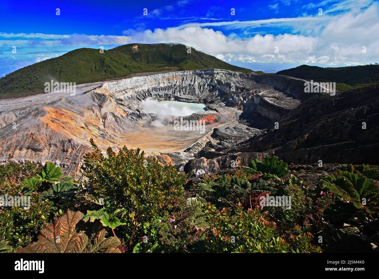 The crater and the lake of the Poas volcano in Costa Rica. Volcano ...