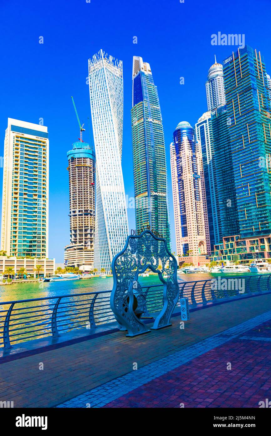 Modern buildings of Dubai Marina. The district is packed with ...