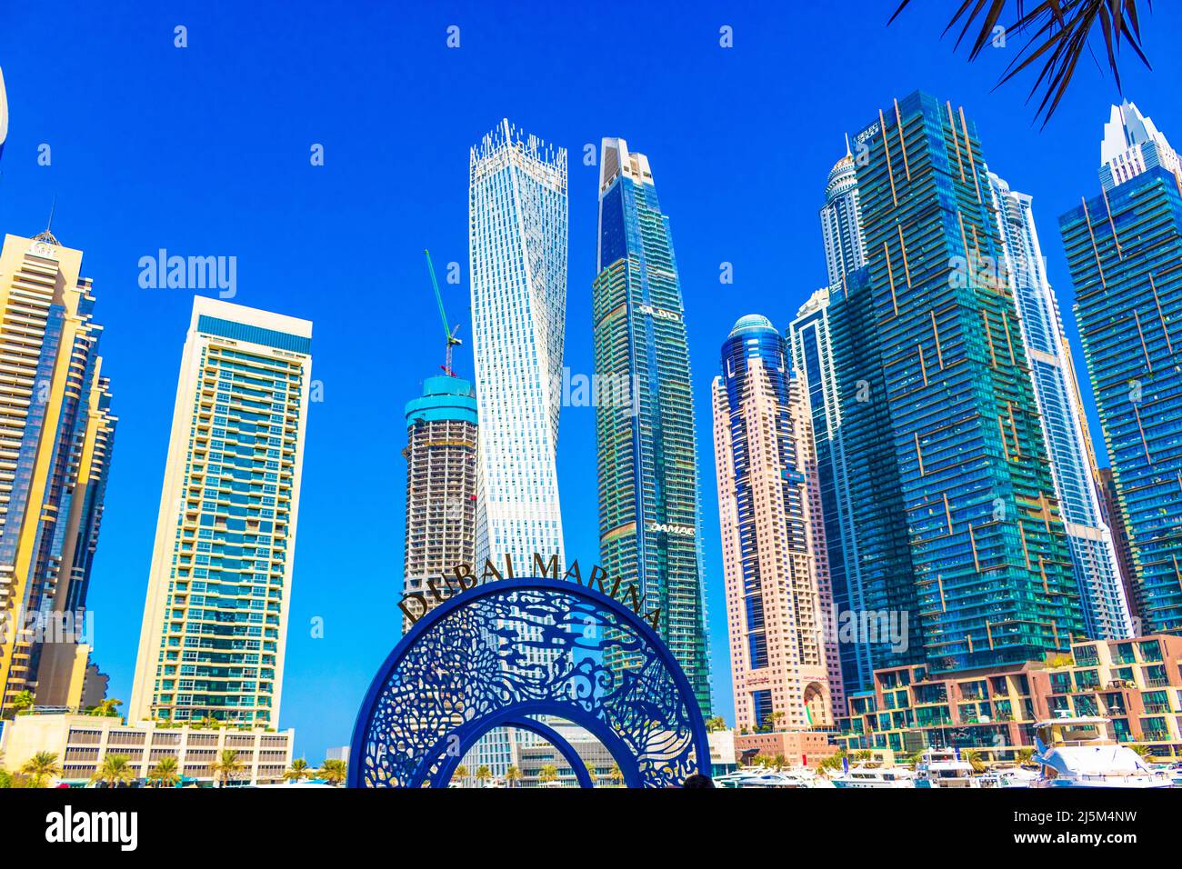Modern buildings of Dubai Marina. The district is packed with ...