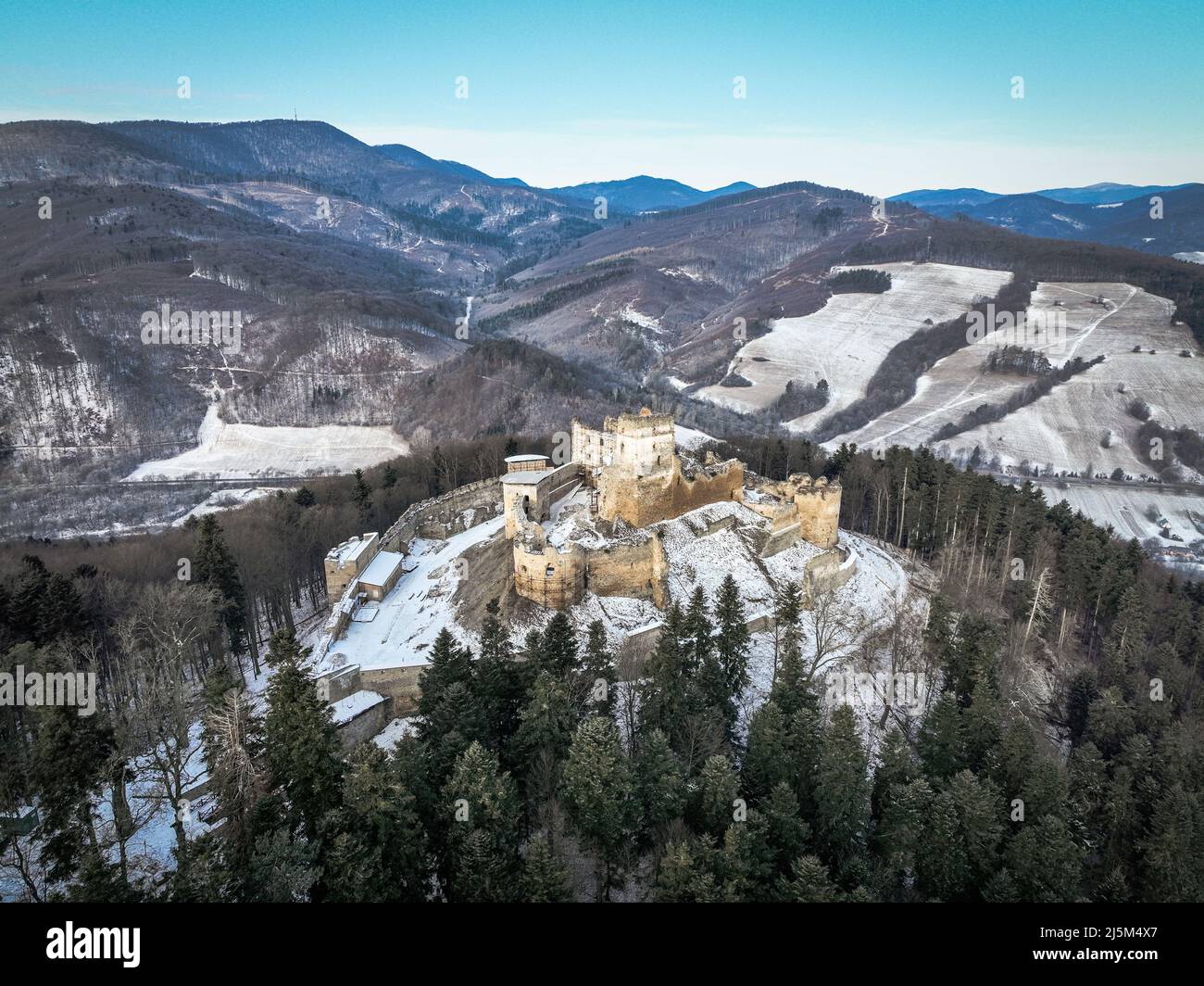 Aerial view of castle in Zborov village in Slovakia Stock Photo - Alamy