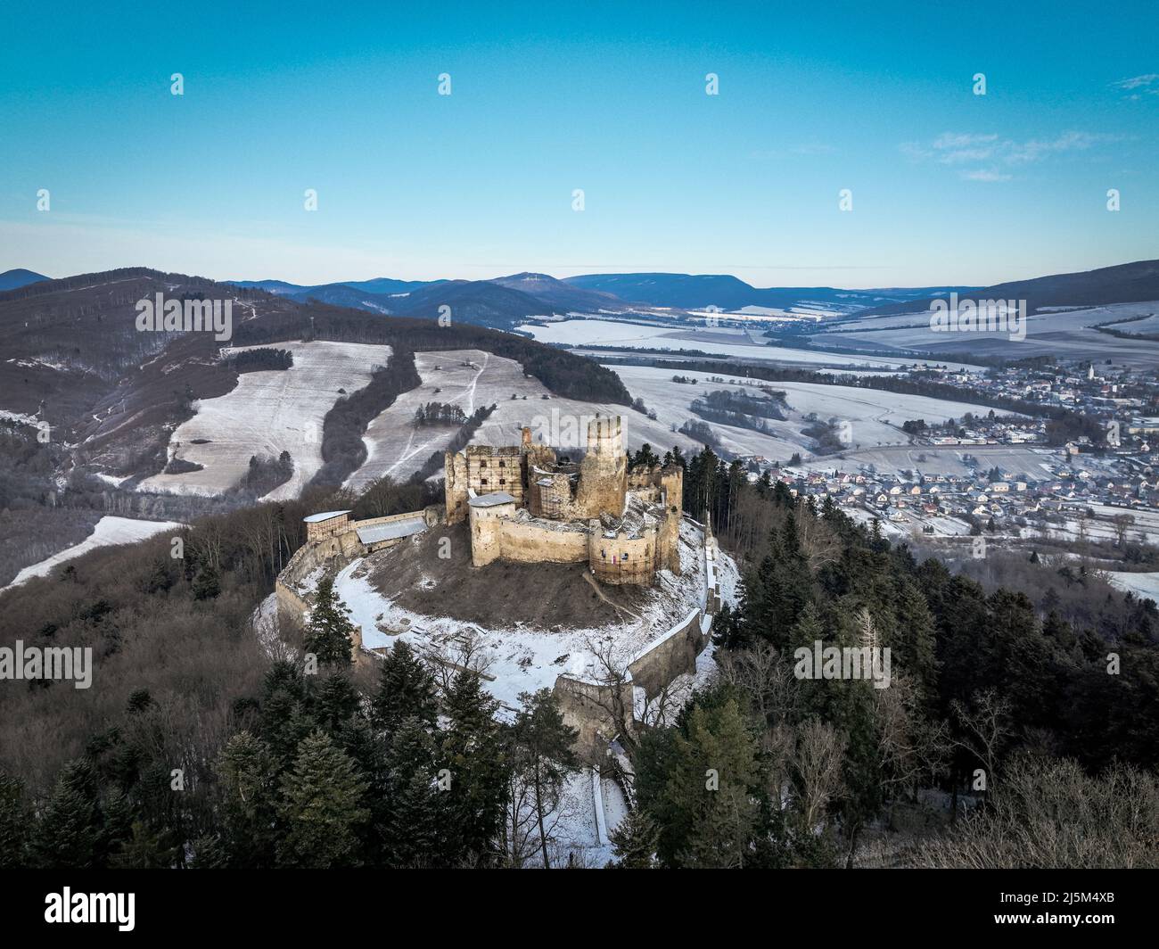 Aerial view of castle in Zborov village in Slovakia Stock Photo - Alamy