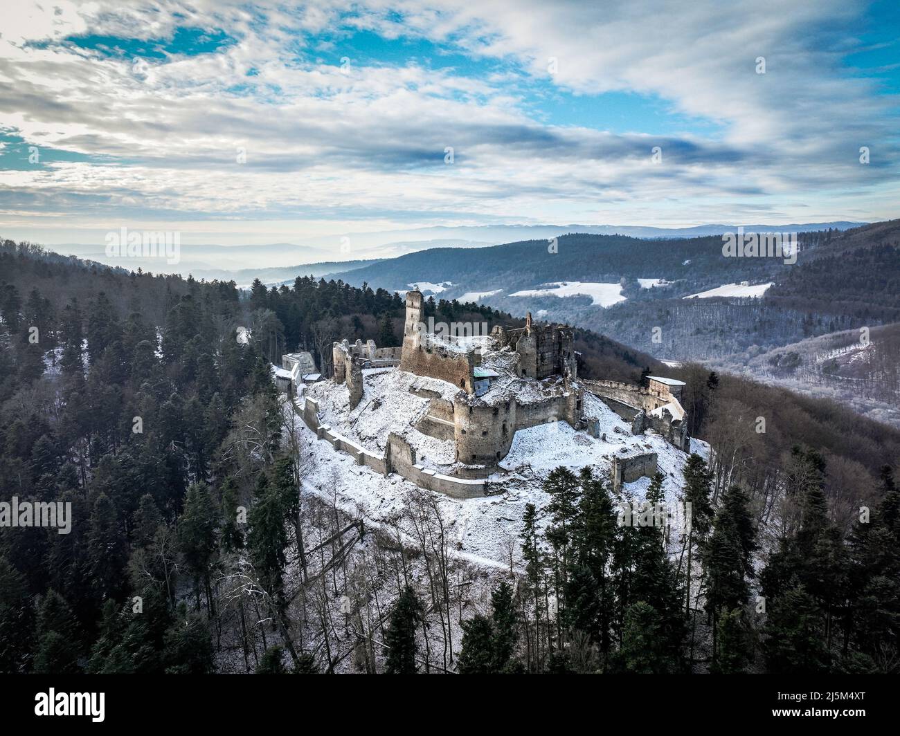 Aerial view of castle in Zborov village in Slovakia Stock Photo - Alamy