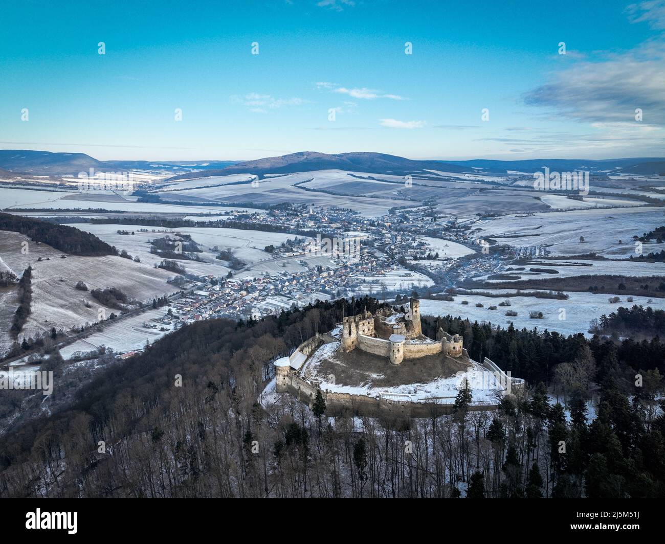 Aerial view of castle in Zborov village in Slovakia Stock Photo - Alamy