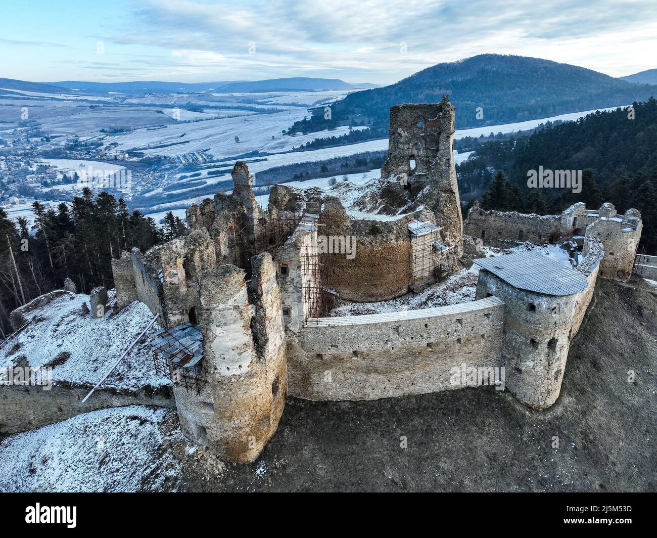 Aerial view of castle in Zborov village in Slovakia Stock Photo - Alamy