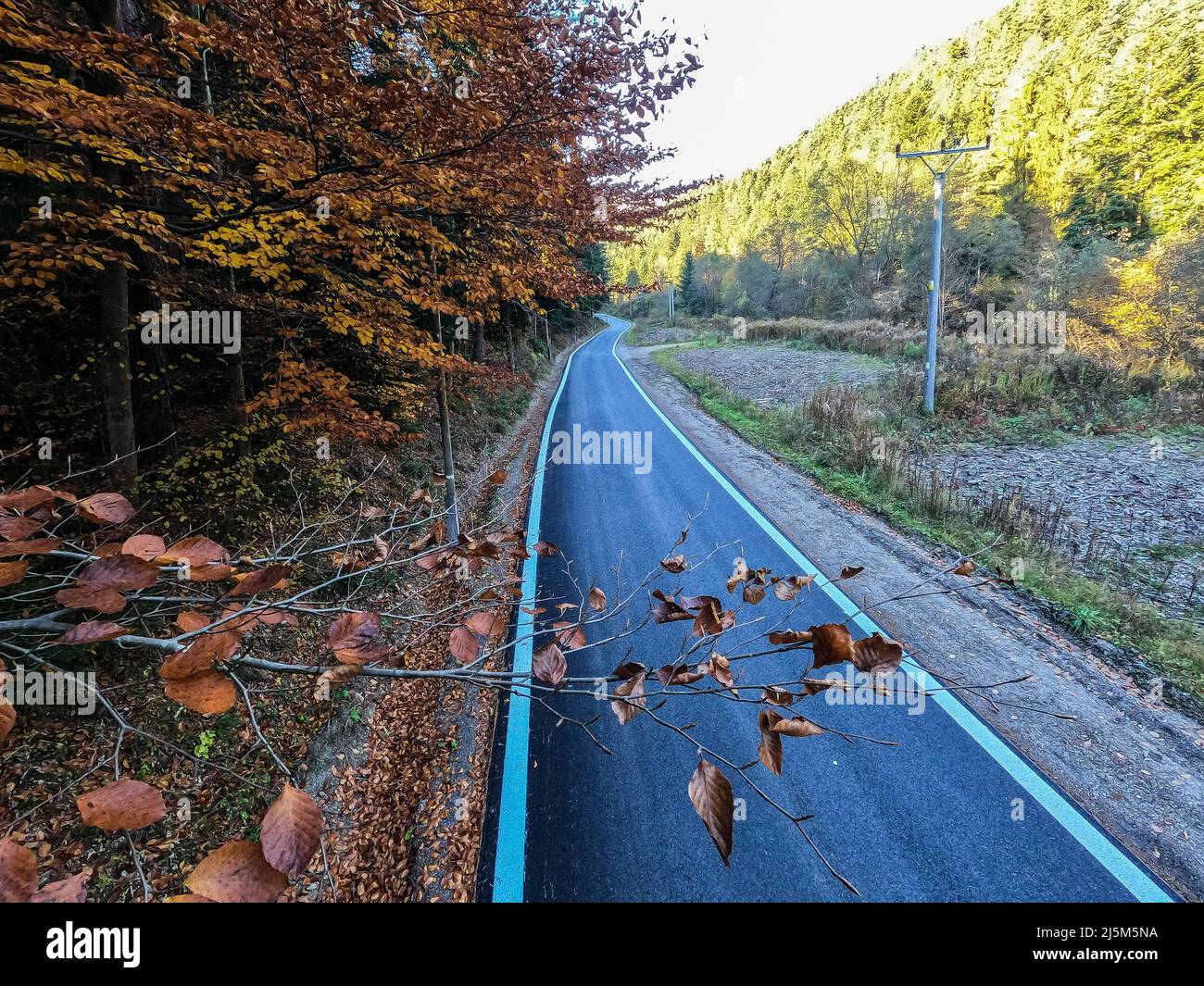 Aerial view of the road in Gelnica, Slovakia Stock Photo - Alamy