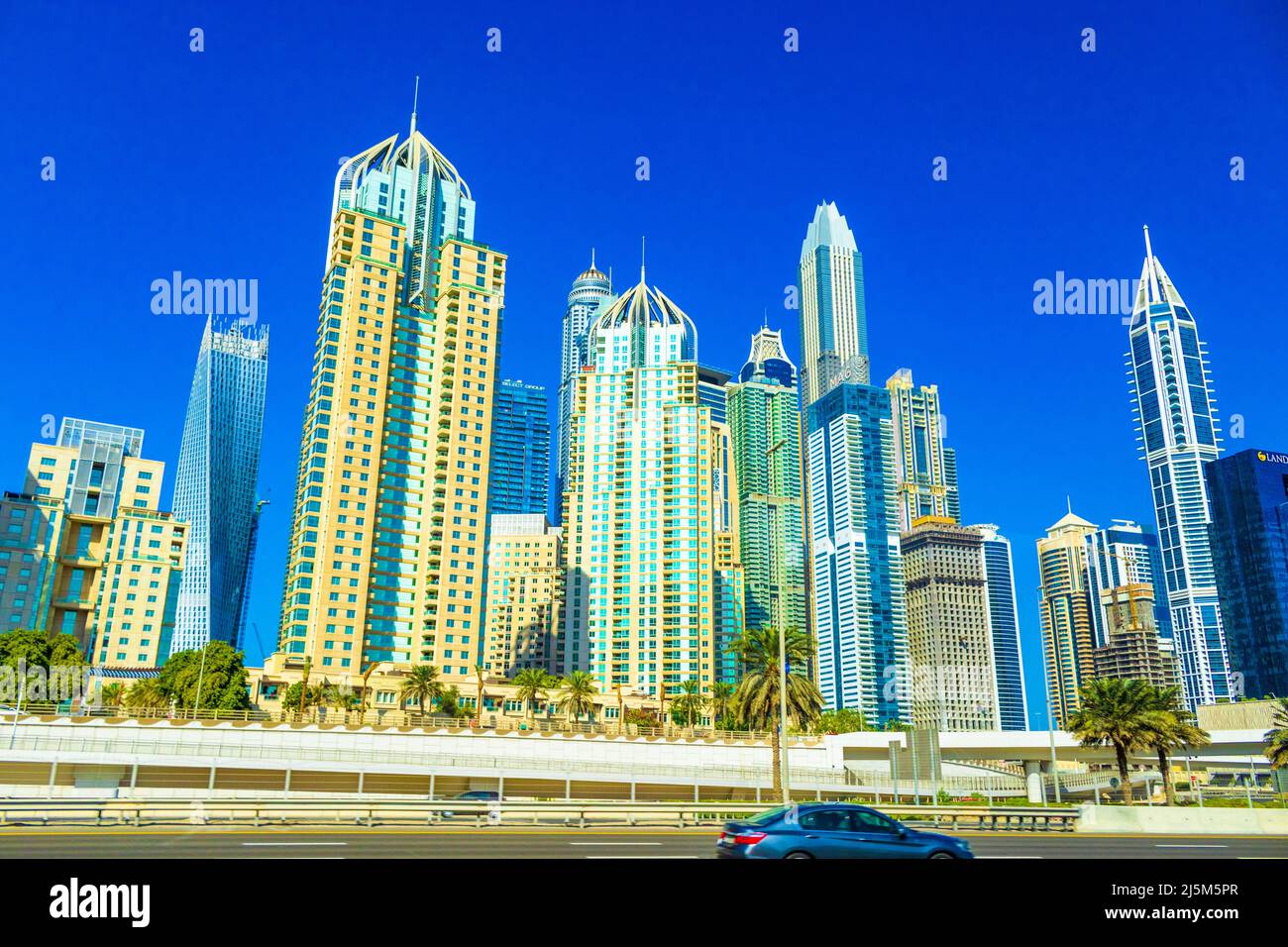 Modern buildings of Dubai Marina. The district is packed with ...