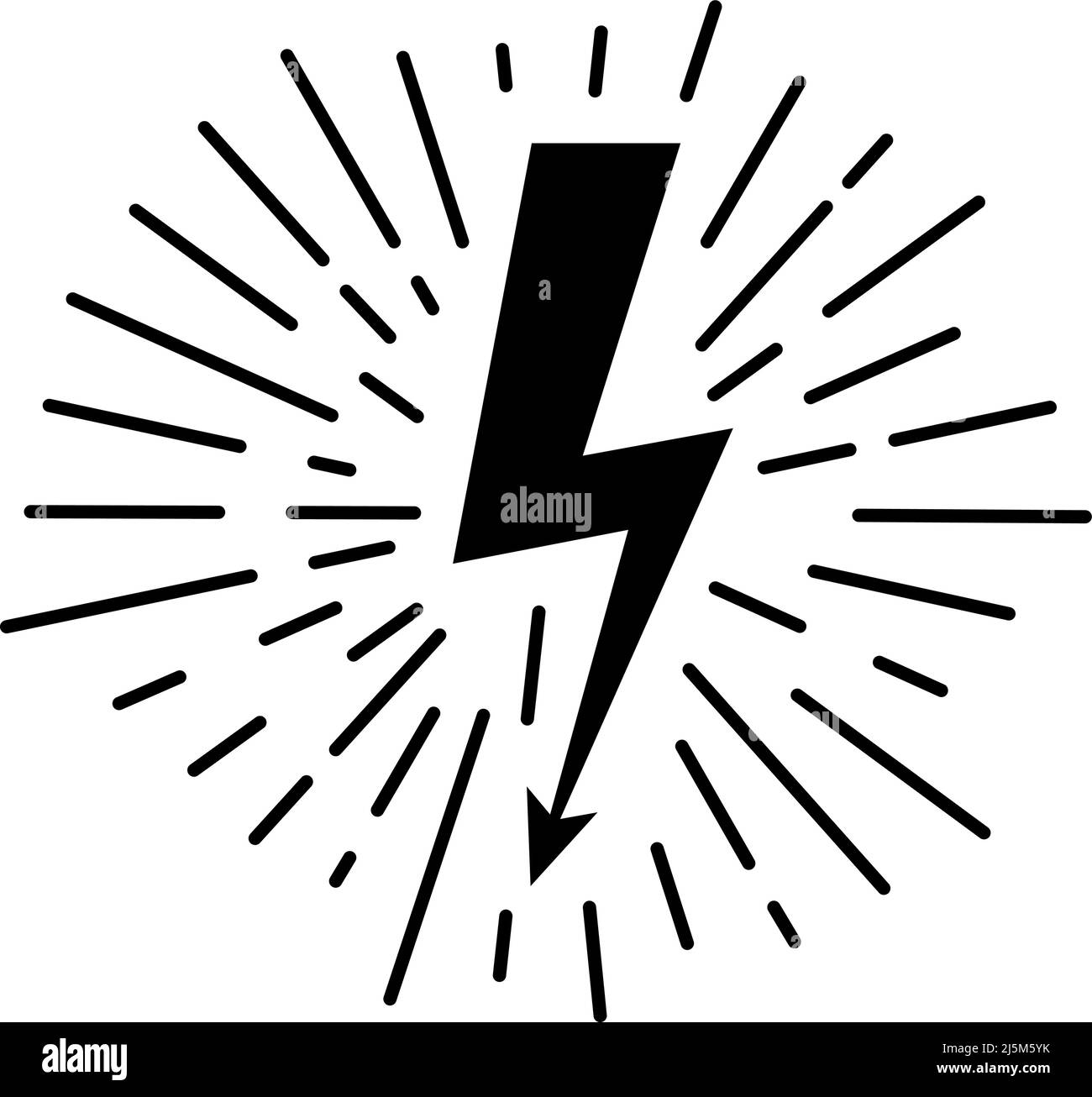 Lightning symbol retro Cut Out Stock Images & Pictures - Alamy