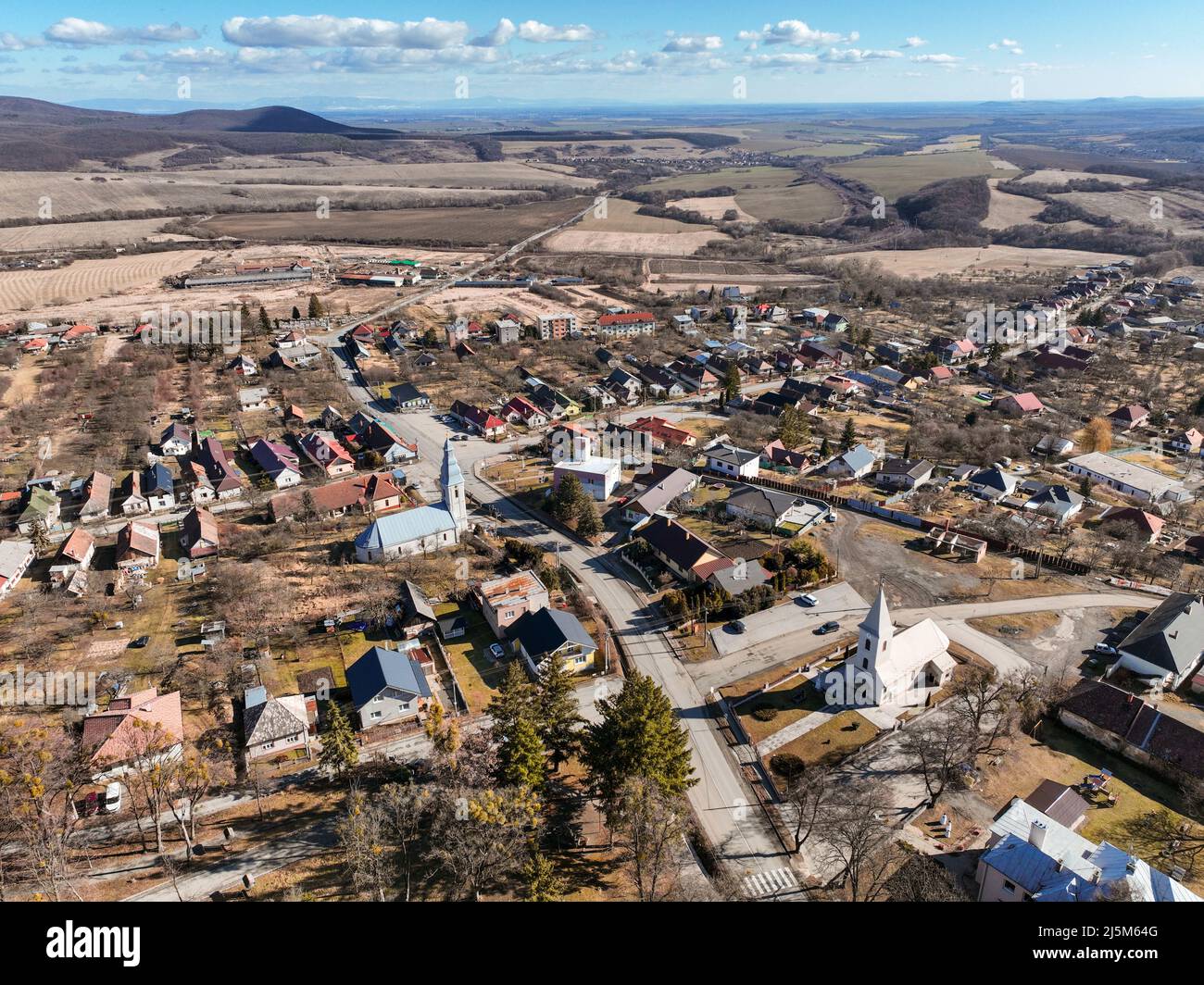 Aerial view of Slanec village in Slovakia Stock Photo - Alamy