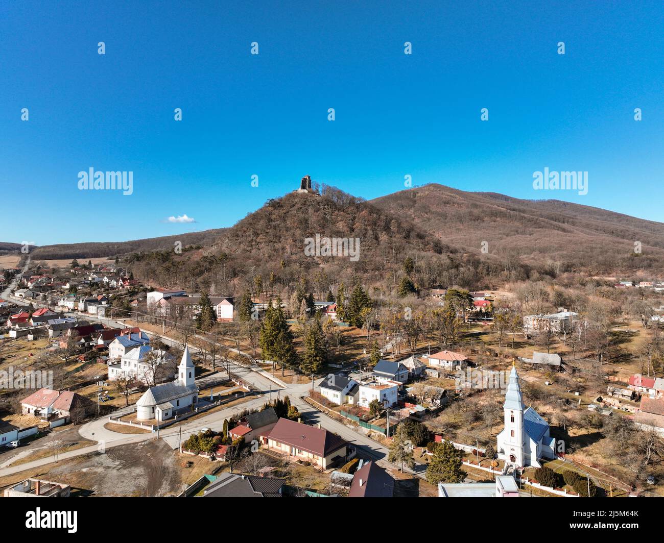 Aerial view of castle in village Slanec in Slovakia Stock Photo - Alamy