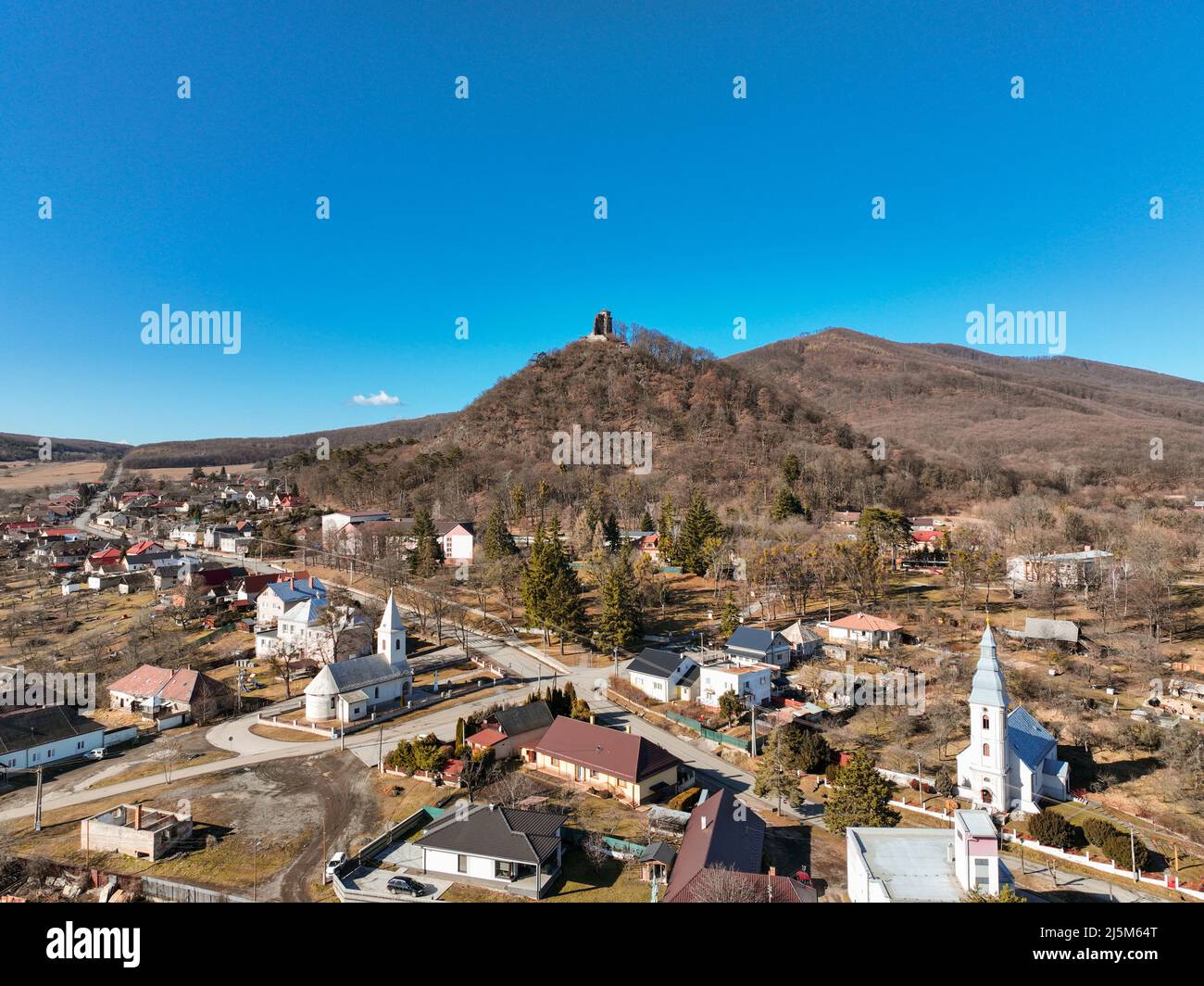 Aerial view of castle in village Slanec in Slovakia Stock Photo - Alamy