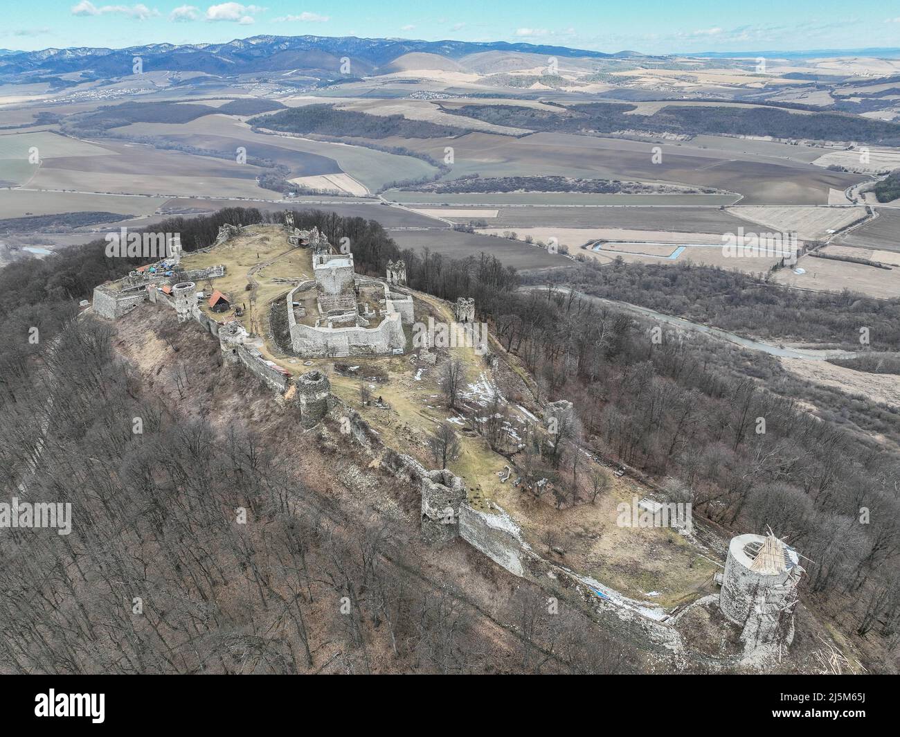 Aerial view of castle in Velky Saris city in Slovakia Stock Photo - Alamy