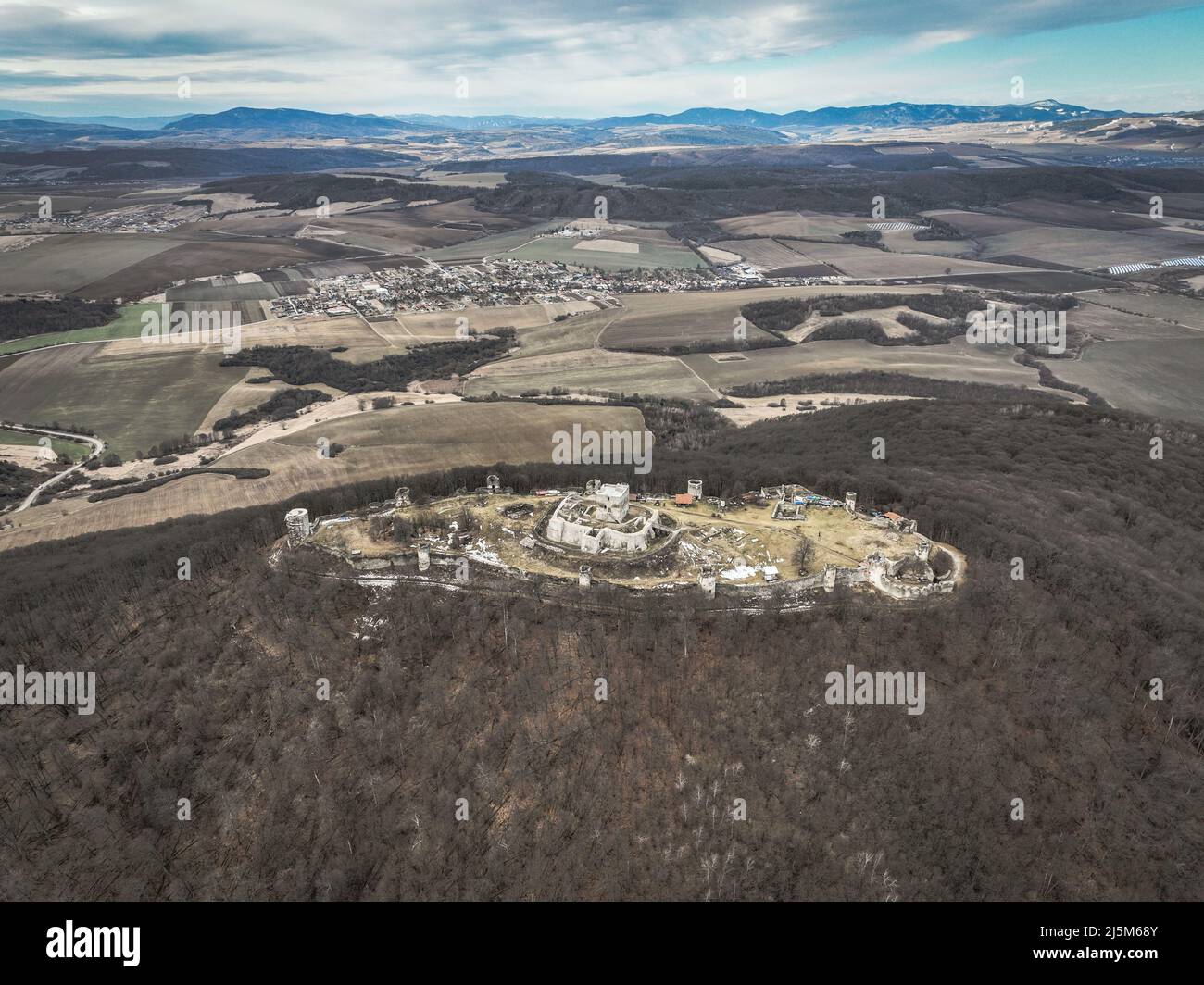 Aerial view of castle in Velky Saris city in Slovakia Stock Photo - Alamy