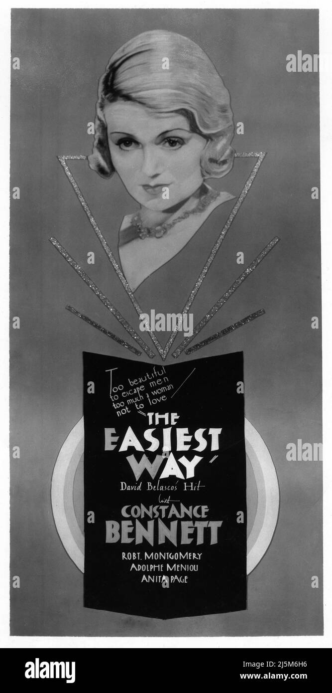 Hand Painted Movie Theatre Display for CONSTANCE BENNETT in THE EASIEST ...
